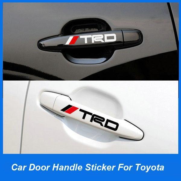 Buy 4pcs Reflective TRD Logo Emblem Badge Car Door Handle Stickers for ...