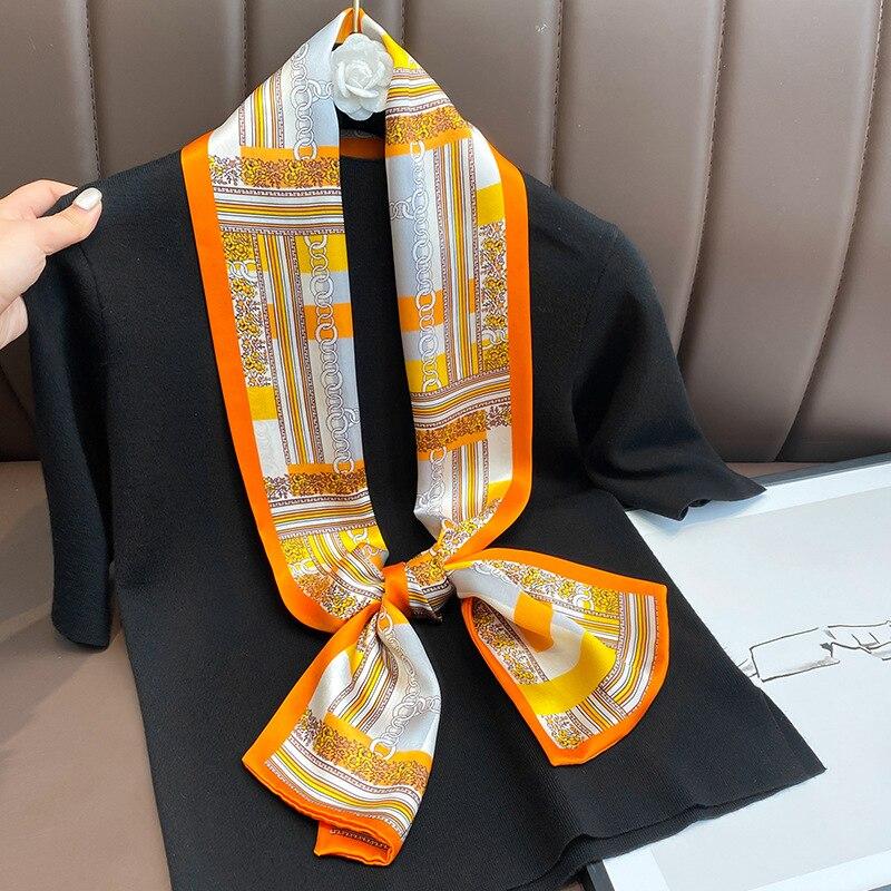 Cheap 100 %Silk Scarf Women Neck Hairband Elegant Floral Neckerchief ...