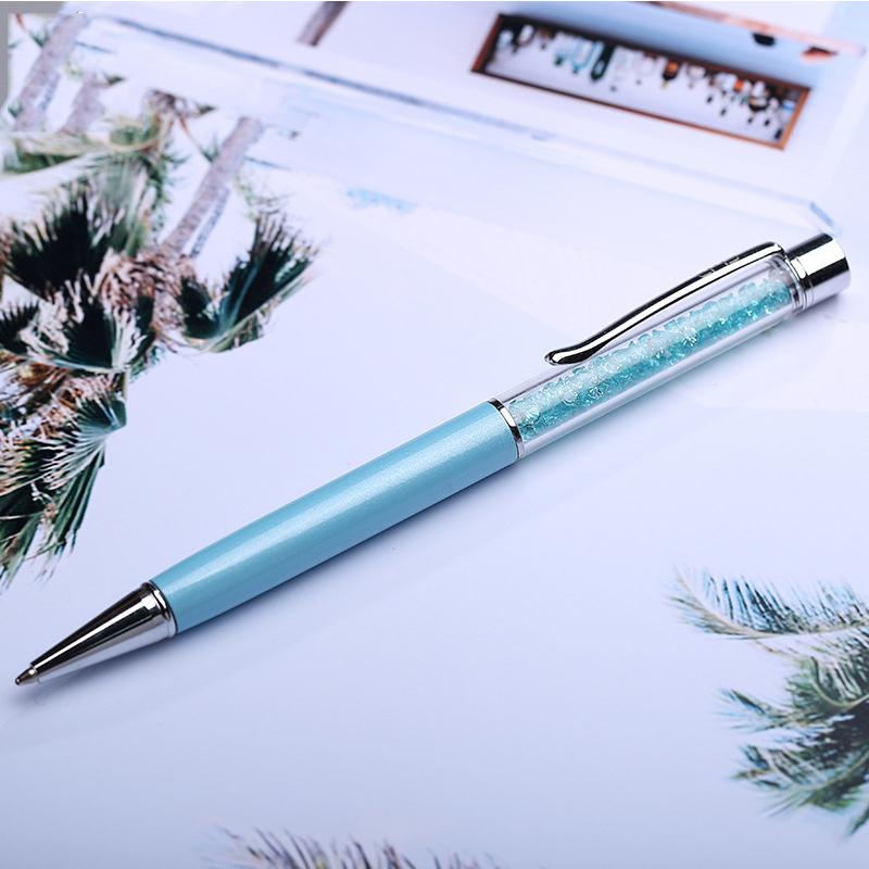 Buy Blue Ink Refill Creative Metal Crystal Pen Ballpoint Pens, Random ...