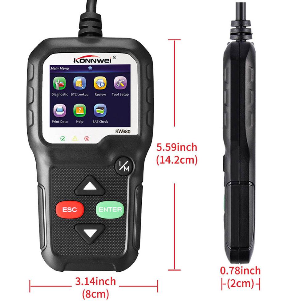 Clear Fault KONNWEI KW680 Auto Diagnostic-Tool OBD2 Scanner Code ...