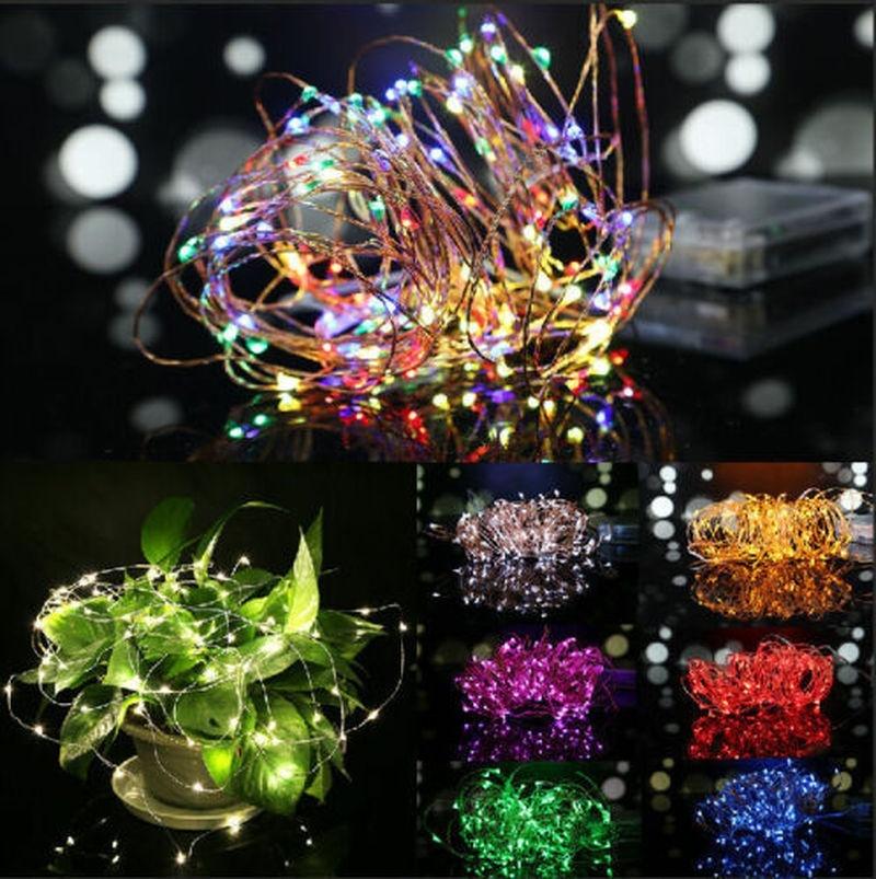 Buy 20/30/50/100 LED String Copper Wire Fairy Lights Battery Powered ...