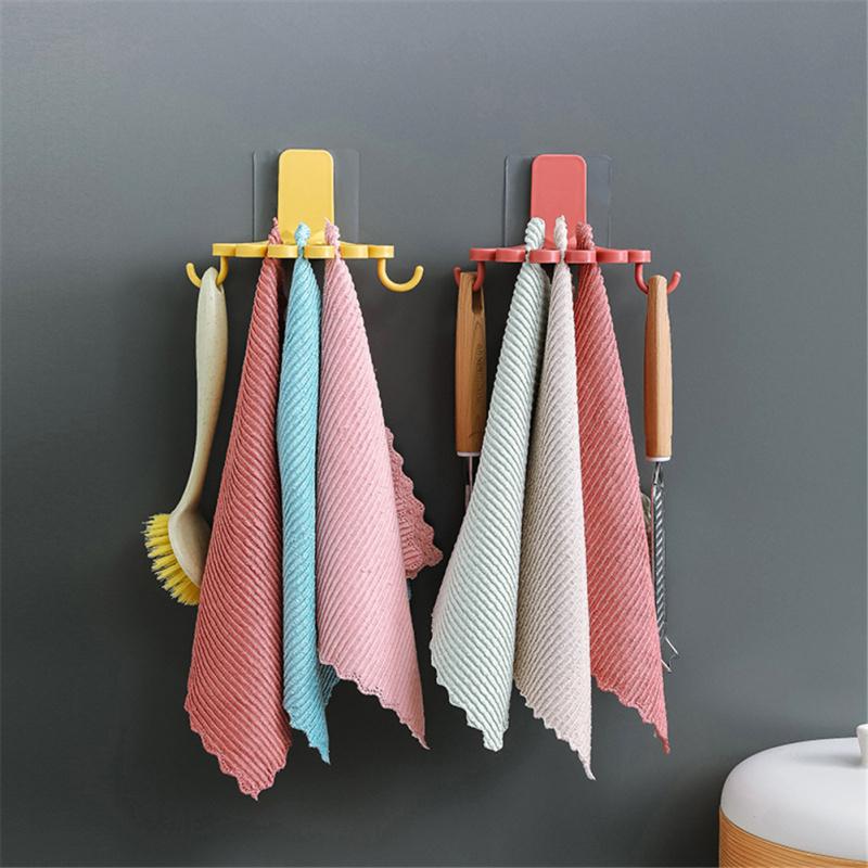 Cheap Towel Racks Flower-shaped Rag Rack Kitchen Hook Organizer Wall ...