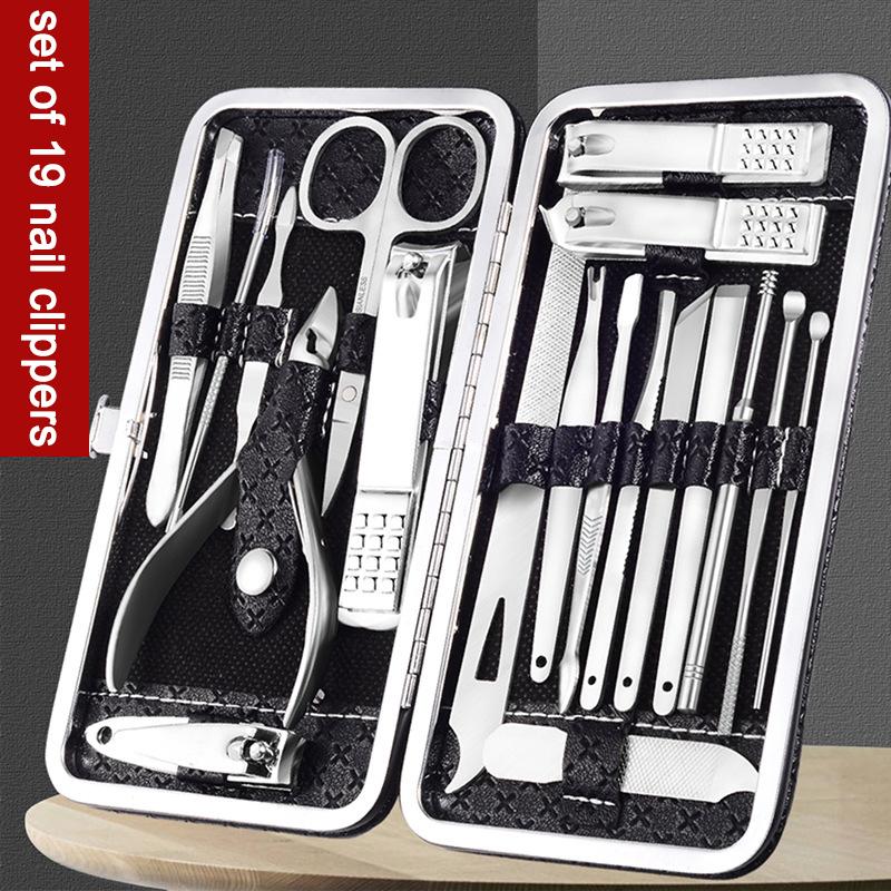 Buy 19PCS Manicure Set Stainless Steel Nail Clippers Nail Art Set For ...