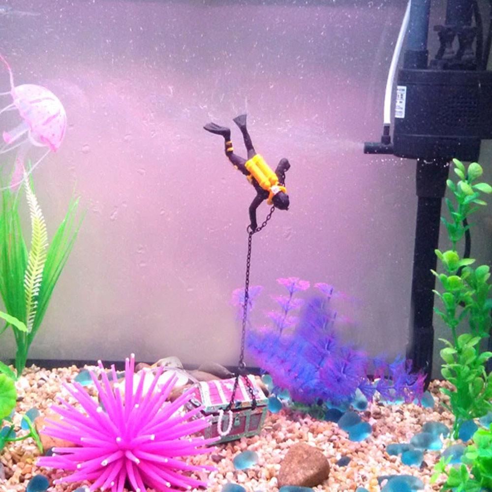 Buy MAGIC Fish Tank Ornament Hunter Diver Treasure Figure Action ...