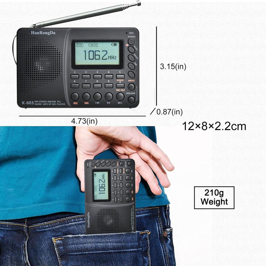 Cheap Wireless Speakers Portable Mini Radio AM/FM/SW/BT/TF Pocket Radio ...