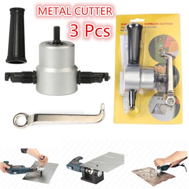 Portable Metal Cutting Duel Head Sheet Nibbler Cutter Drill Attachment ...