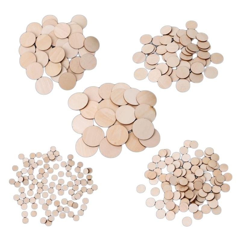 Unfinished Wooden Round Discs Embellishments DIY Rustic Art Crafts 10 ...