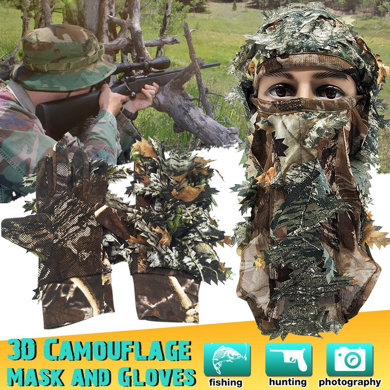 3D Mask Outdoor Camouflage Full Face Mask Hood Headgear Caps Camouflage ...