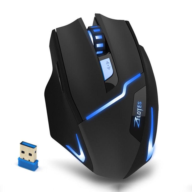 Buy 2.4G Wireless Mice 2400DPI Gaming Mouse for Laptop PC Gamer with ...