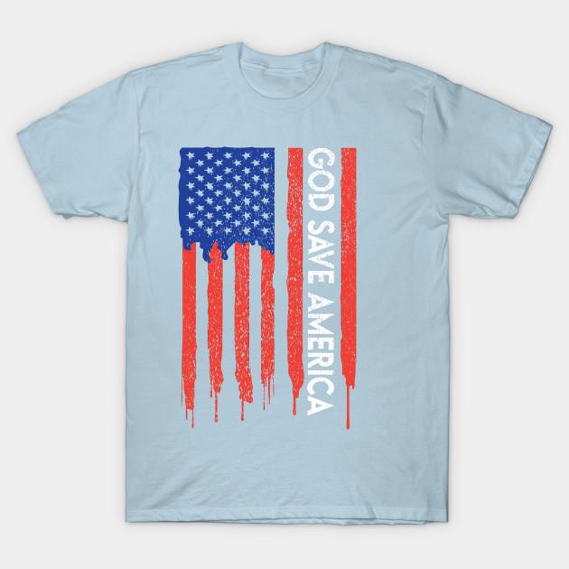 Buy Men Premium Cotton Harajuku T Shirt God Save America Print Men's ...