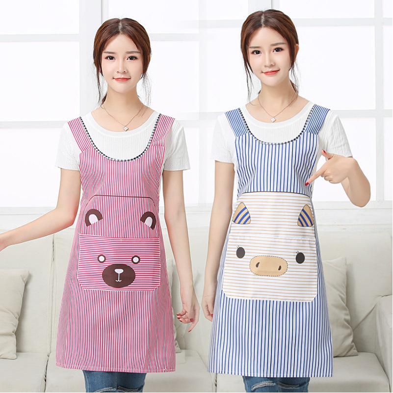 Cute Women Lady Waterproof Bib Apron Dress Restaurant Home Kitchen with ...