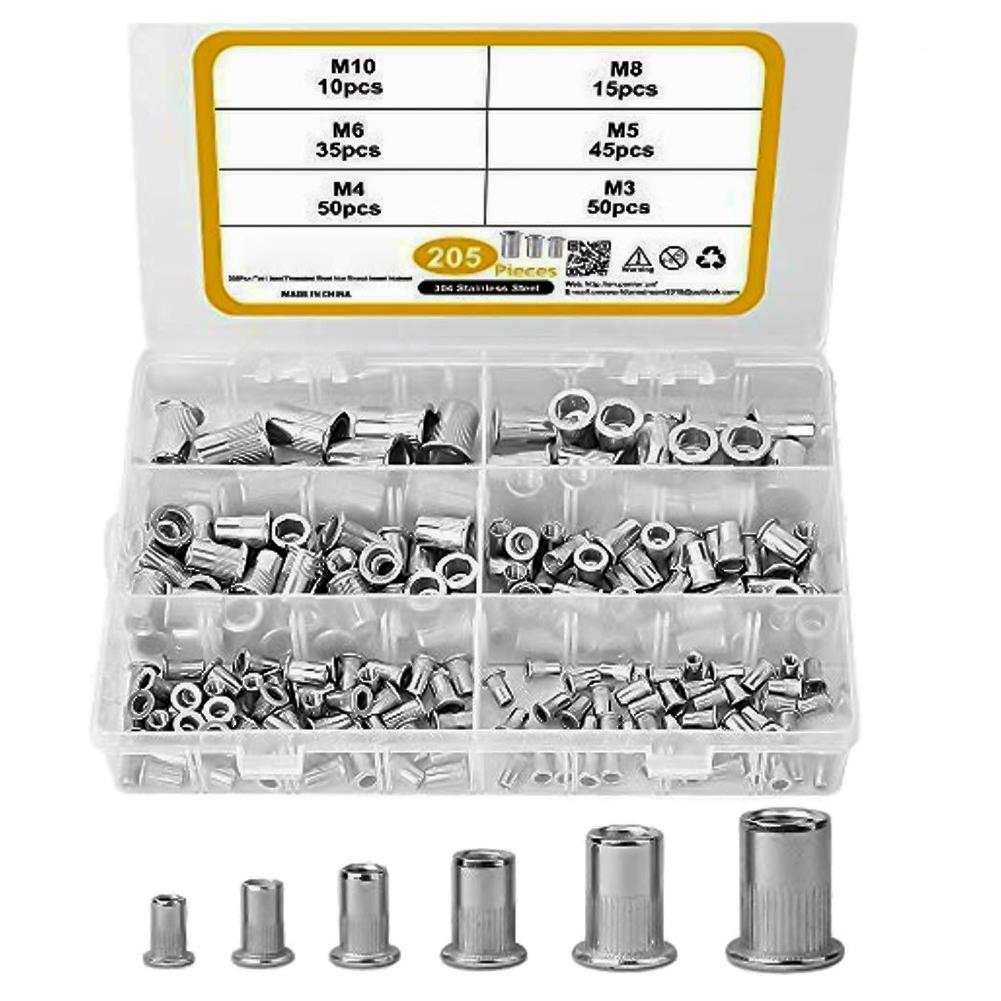 Buy TR-AR Steel Rivet Stainless M3/M4/M5/M6/M8/M10 205Pcs/Set 304 ...