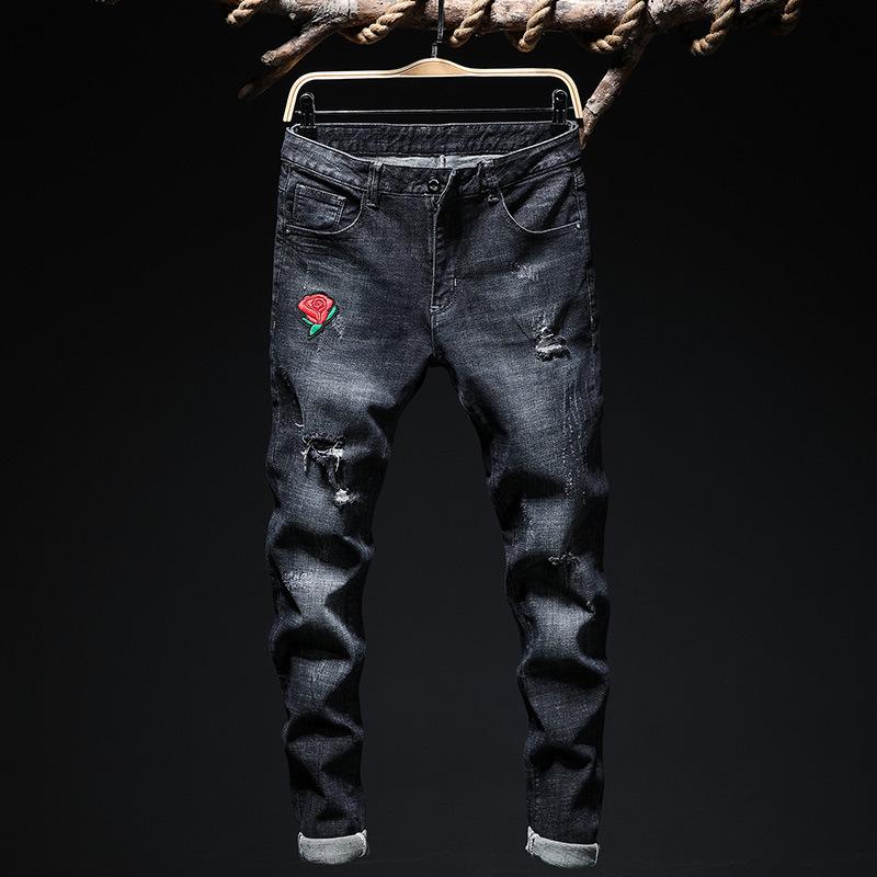 Buy Mens Clothing Biker Ripped Punk Locomotive Trousers Denim Jeans at ...