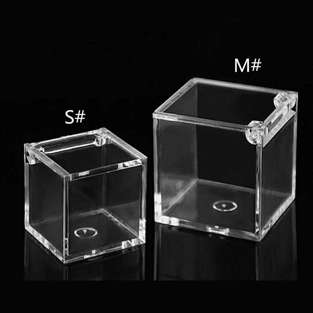 Cheap 12 Pcs Clear Stackable Acrylic Storage Box with Flap Lids Square ...