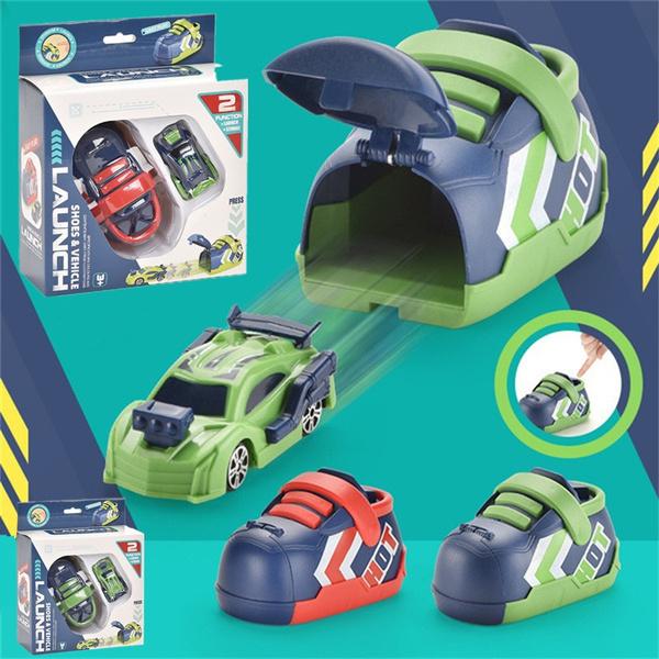 2pcs Sliding Toy Cars Cartoon Sneakers Shaped Toy Car Shooting Game ...