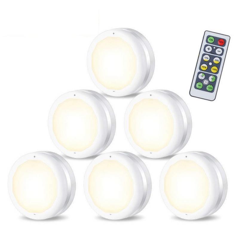 Buy Monochrome 6PCS Lights LED Remote Control Night Light Cabinet ...