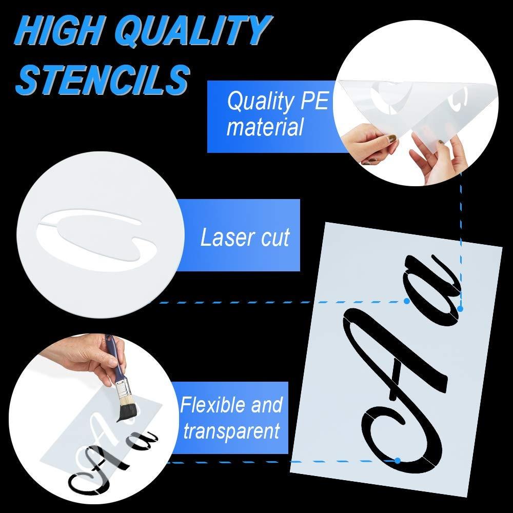 Drawing & Lettering Aids 40 Pcs Letter Stencils with Numbers,8 Inch ...