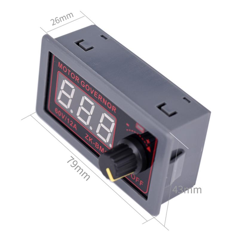 DC 9-60V 12A Digital Display PWM DC Motor Governor 500W Fan Controller ...