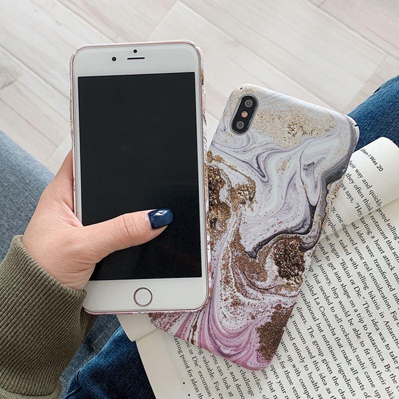 Fashion Gradient Marble Phone Case For iPhone 7 8 X XR XS Max 6 6S 7 8 ...