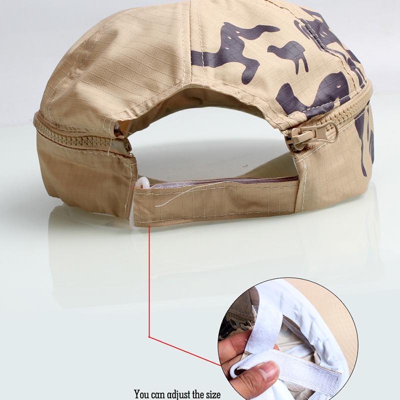 Buy Zipper Hat Fishing Hat Outdoor Sports Comfortable Portable Sun Hat ...