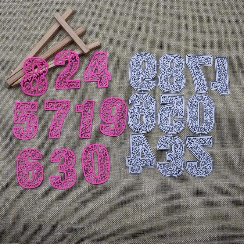 Buy Metal Cutting Dies Hollow Big Numbers Template Scrapbooking Paper ...
