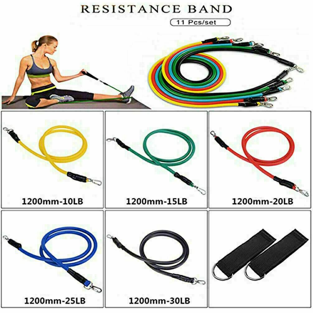 Resistance Bands Workout Exercise Crossfit Fitness Yoga Training Tubes ...