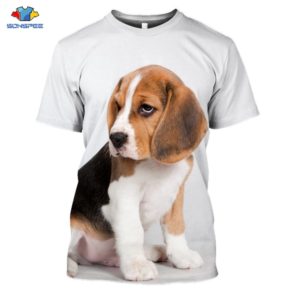 Buy Men Summer Fashion T Shirts Animal Dog Beagle 3D Print Casual Hip ...