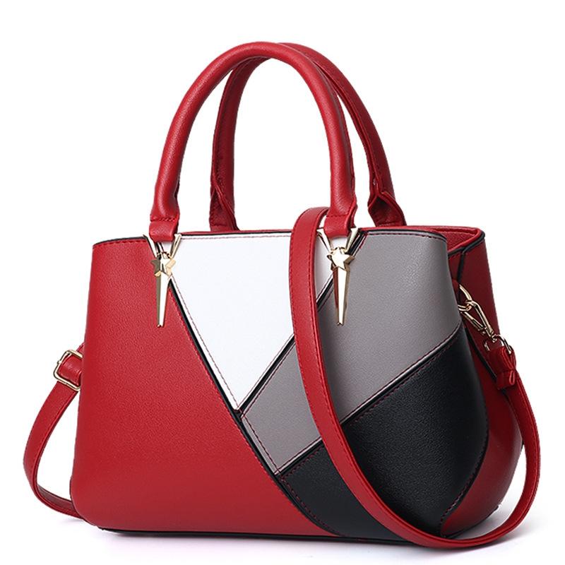 Buy A51 PU Colorblock Ladies Handbag at affordable prices — free ...