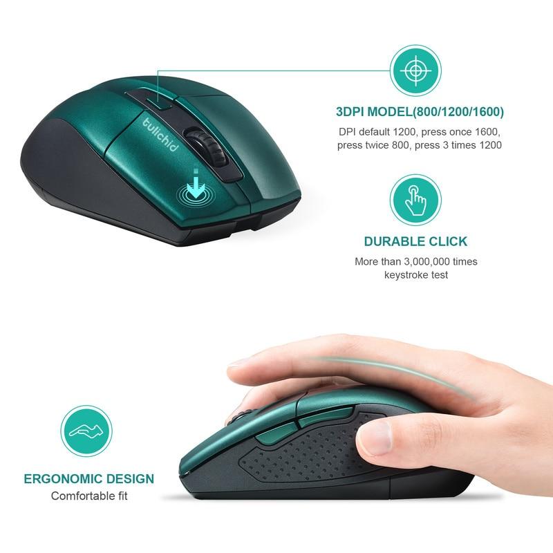 Buy 2.4G Wireless Mouse Rechargeable Gaming Mouse for Gamer Slient ...
