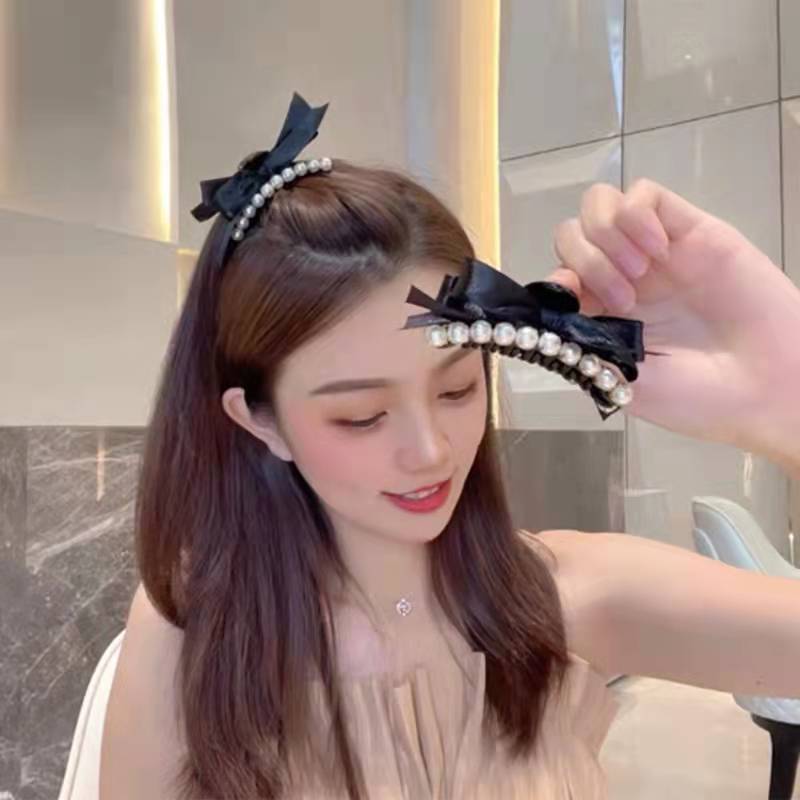Buy Bow-knot Pearl Hairpin, Bow-knot Grabbing Clip, Bangs Hairpin ...