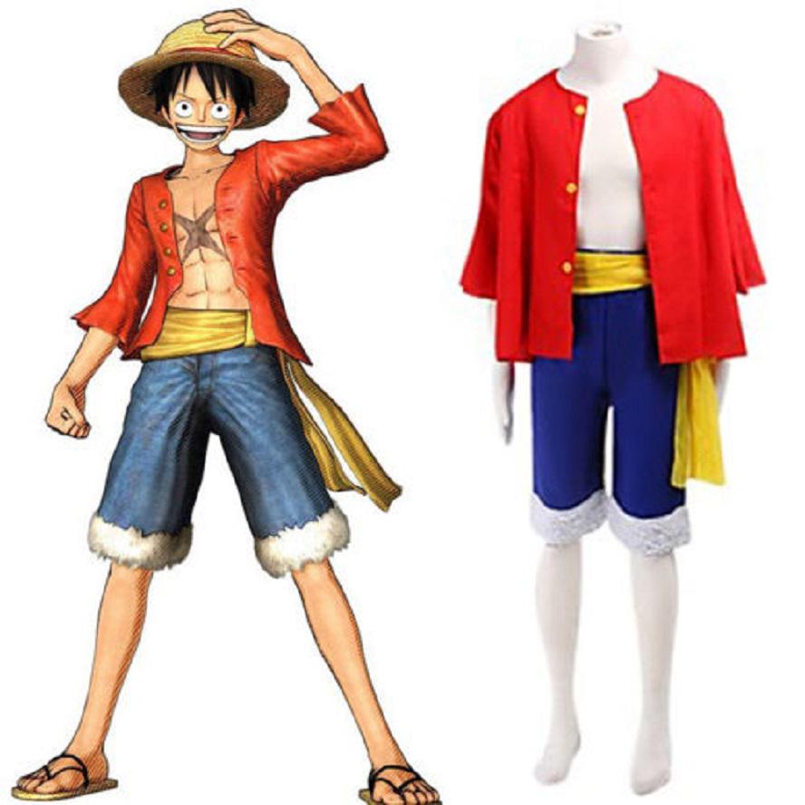 Monkey One Piece D Luffy New World Costume Outfits For Halloween ...
