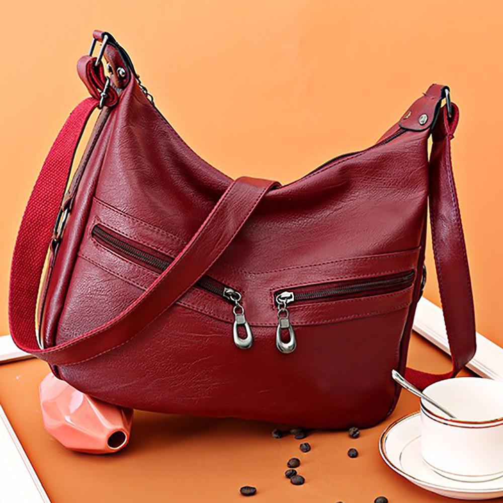 Cheap Women Bag Solid Color Zipper Handbags Shoulder Diagonal Handbag ...