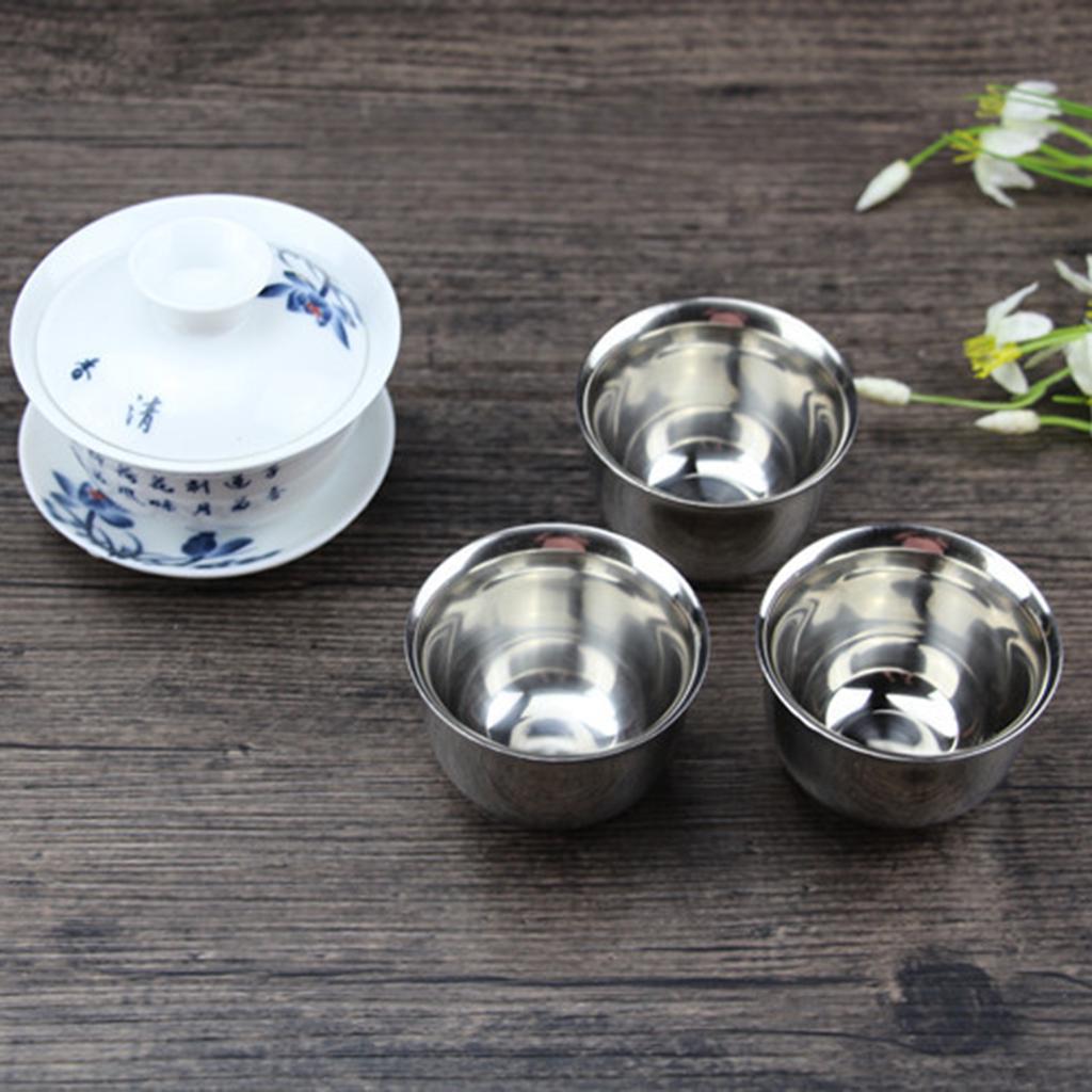 Mini Stainless Steel Double Wall Coffee Cup Heat Resistant Tea Cups ...