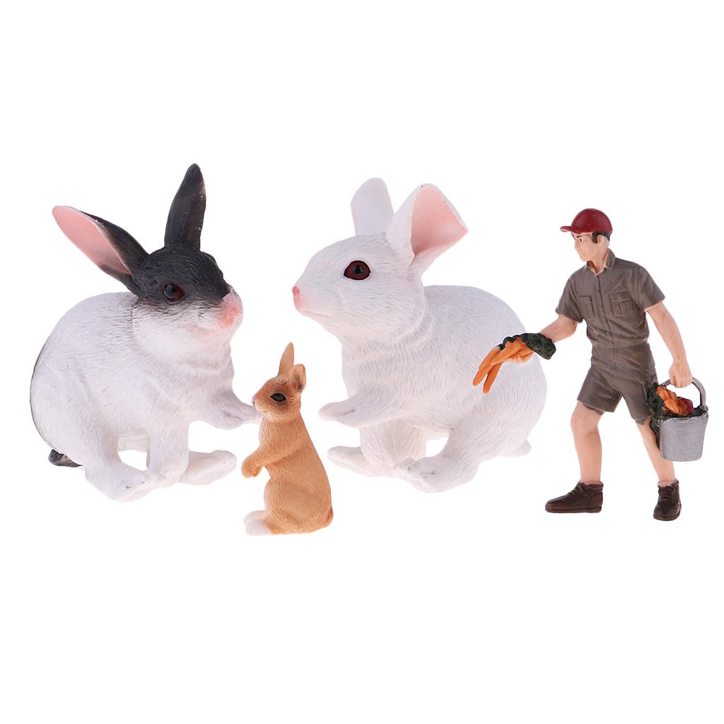 Buy Realistic Farm Animal Figures Plastic Animals Toy with Rancher ...