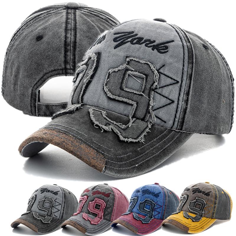 Buy Unisex Washed Cotton Cap High Quality Simple Numbers Baseball Cap ...