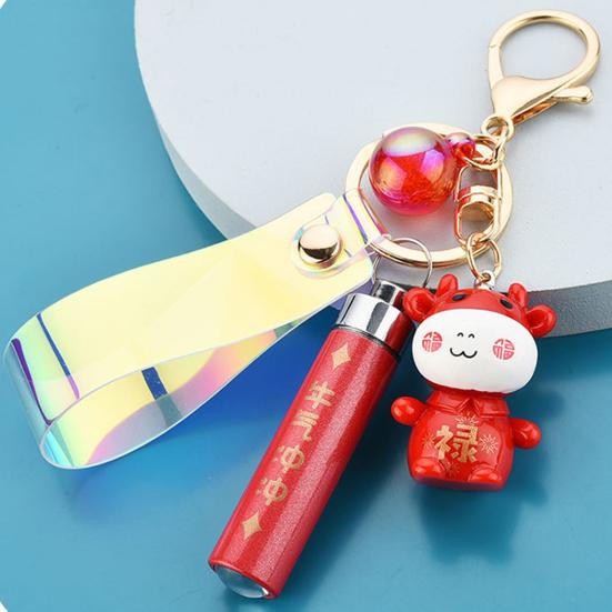 Buy Chinese Zodiac Lucky Wealth Mascot Cartoon Cow Keychain Pendant ...