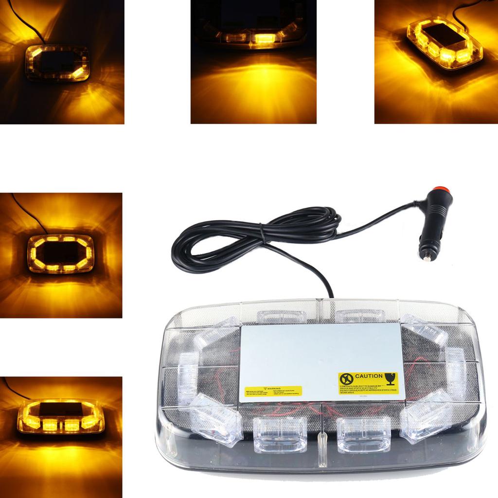 Buy 30 LED Mini Amber Light Bar Emergency Flashing Strobe Rotating ...