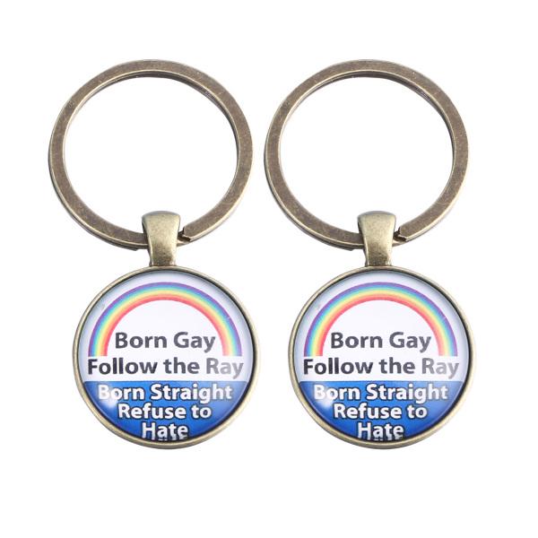 Pack of 2 LGBT Key Chain Alloy Colorful Handbag Hanging Ornament Key ...