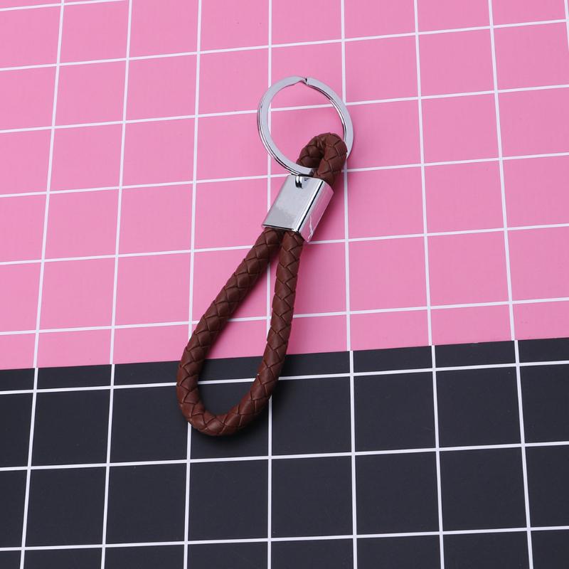 Buy Pu Leather String Car Style Key Chain Braided KeyRing Universal ...