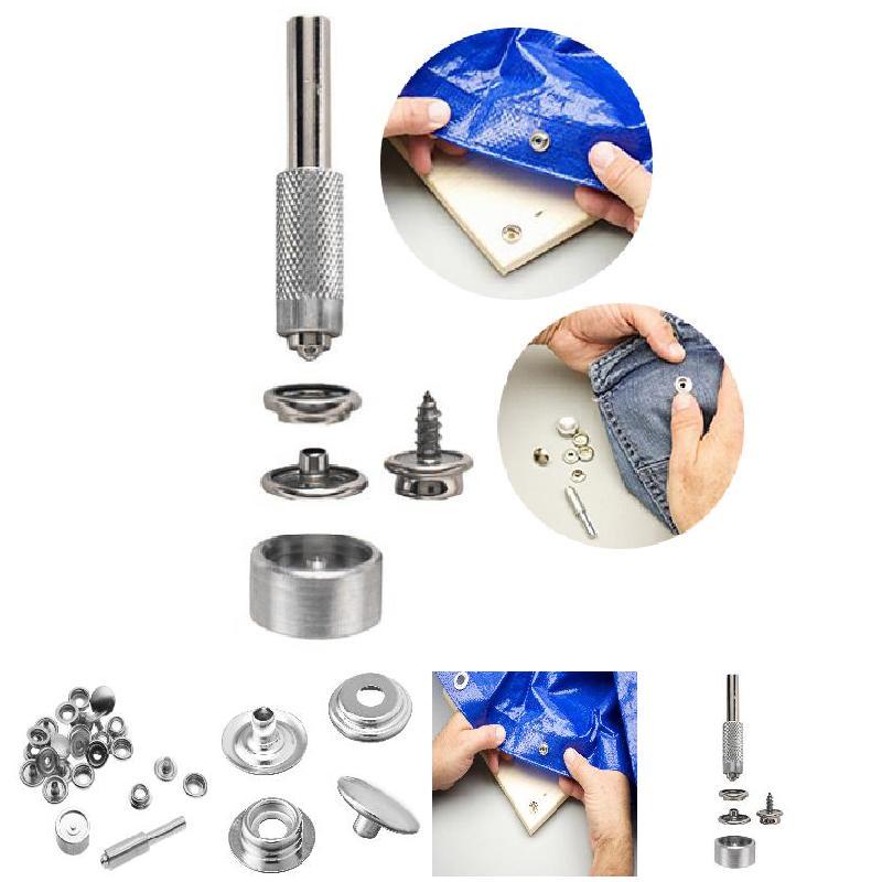 Snap Fastener Tool Kit Grommet with Fasteners Stainless Steel Screws ...