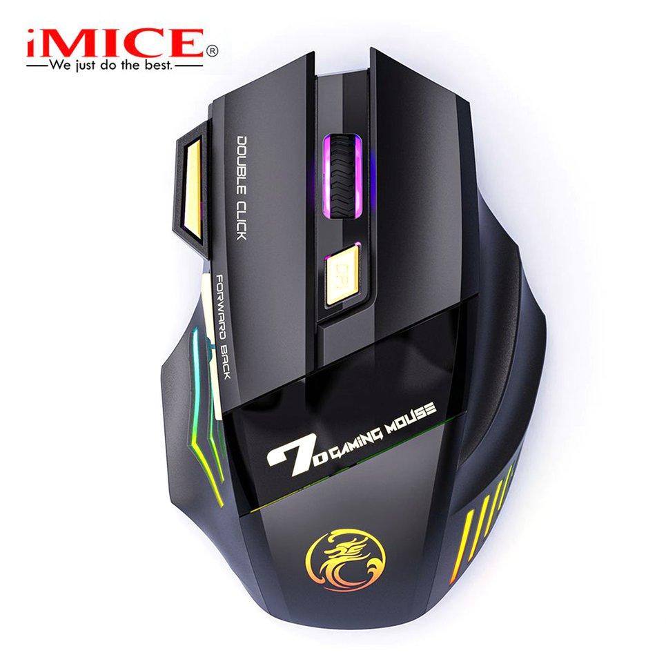 Buy IMICE GW-X7 7-key Ergonomic 2.4G Silent Charging Colorful Breathing Light Wireless Gaming ...