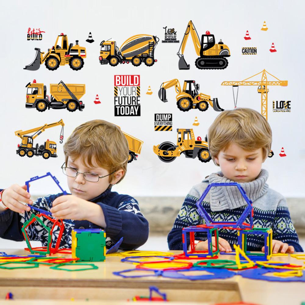 Build Your Furture Construction Vehicle Removable Wall Sticker Home Art ...
