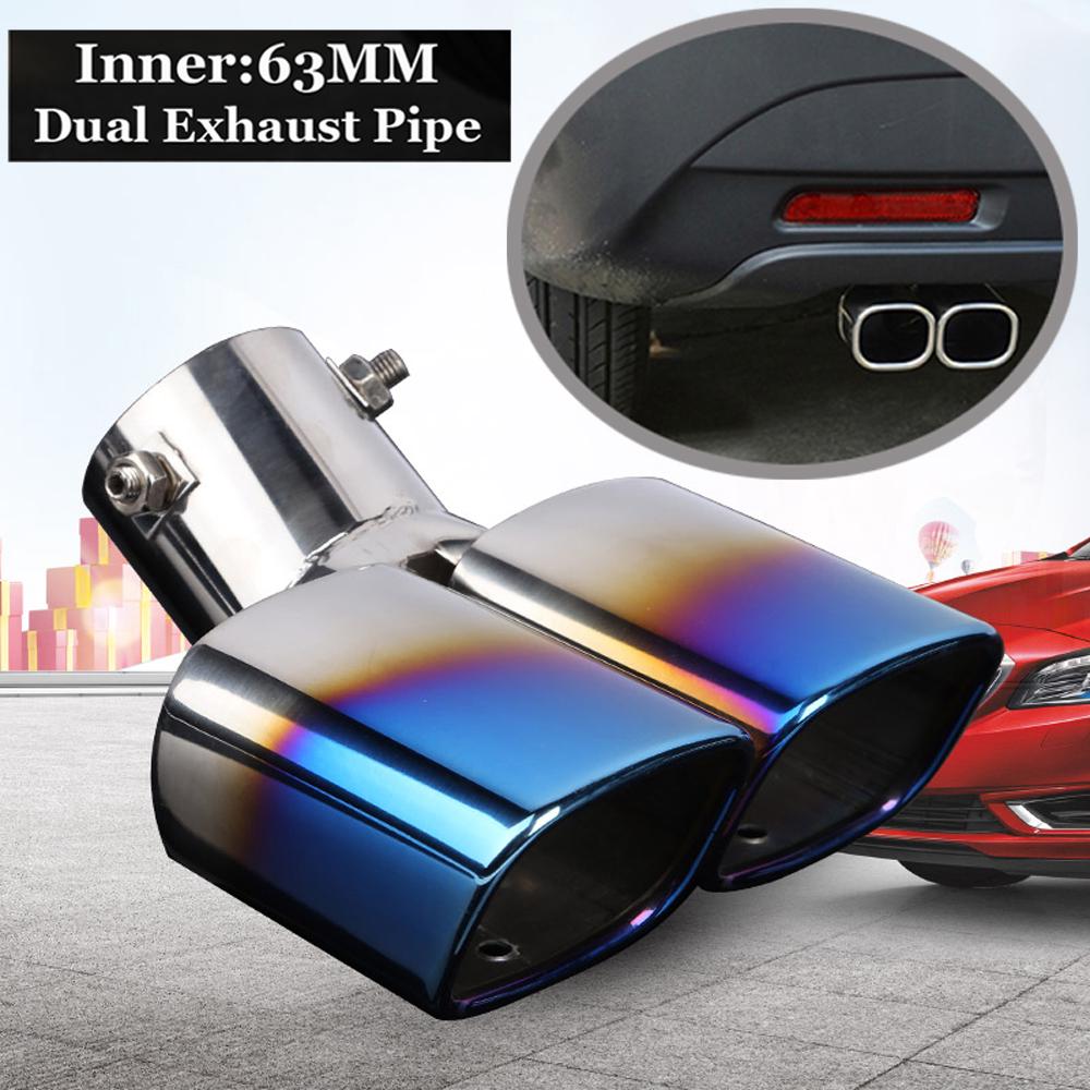 Buy Stainless Steel Car Tailpipe 63mm 2.5" Inlet Exhaust Tail Muffler ...