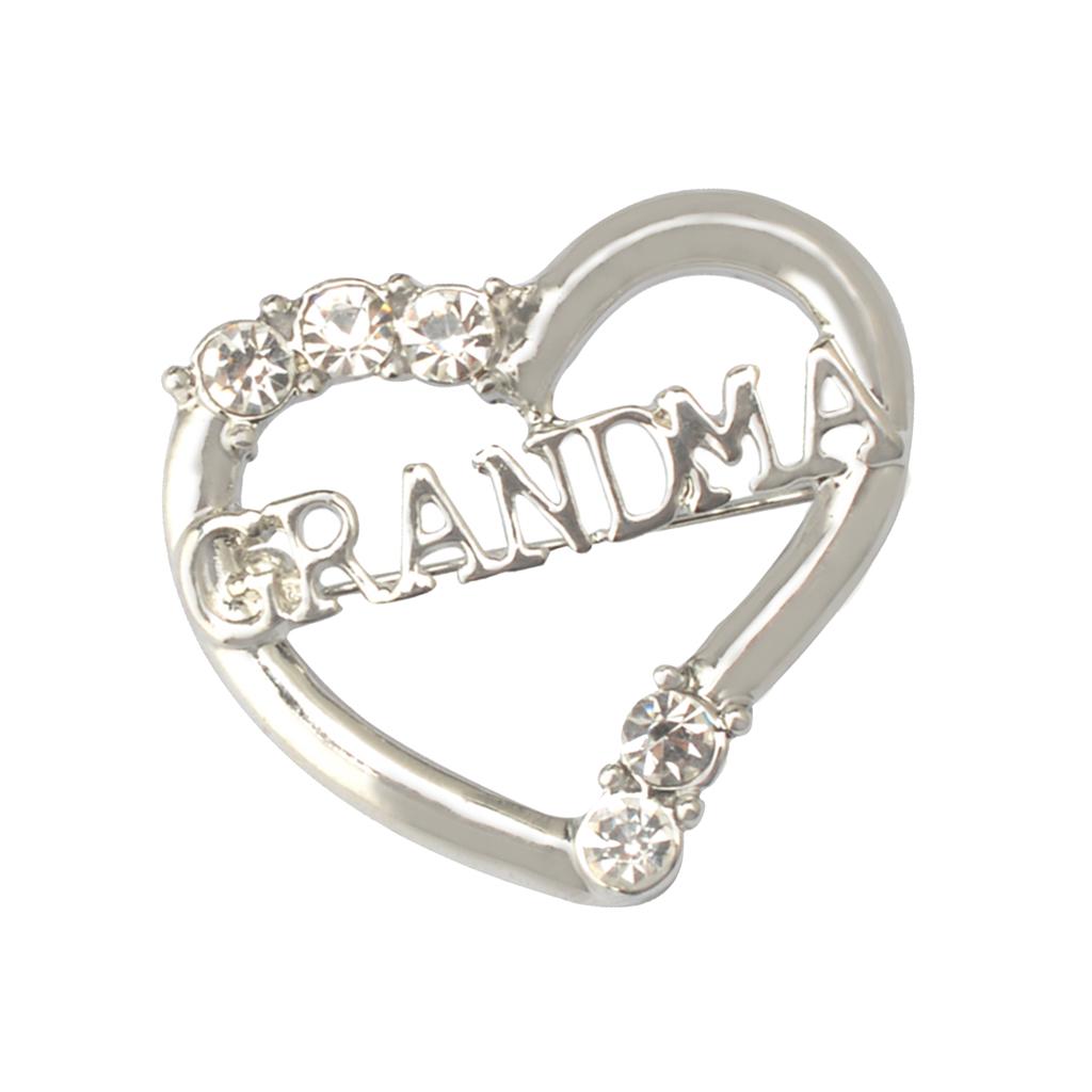 Buy Crystal Grandmother Pin Brooch GRANDMA Heart Full of Love Mother's ...