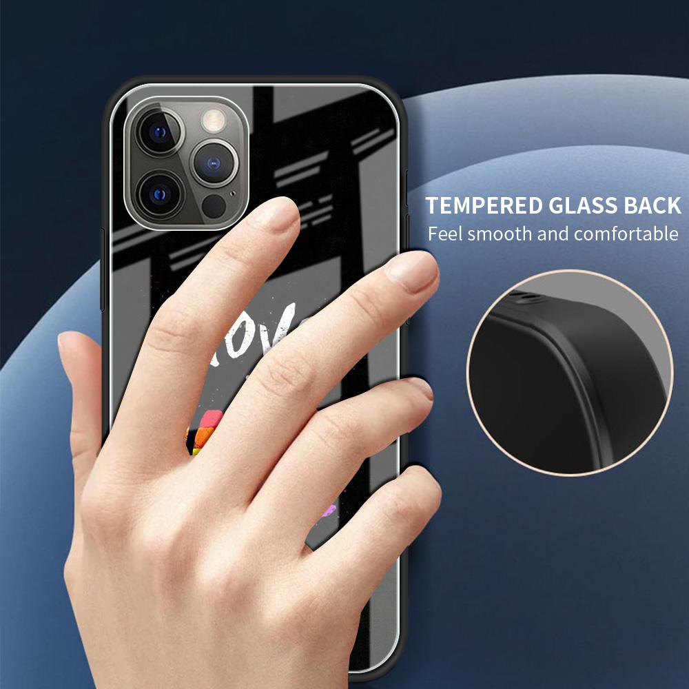 Cheap Rainbow Tempered Glass Phone Case For iPhone Samsung Galaxy ...