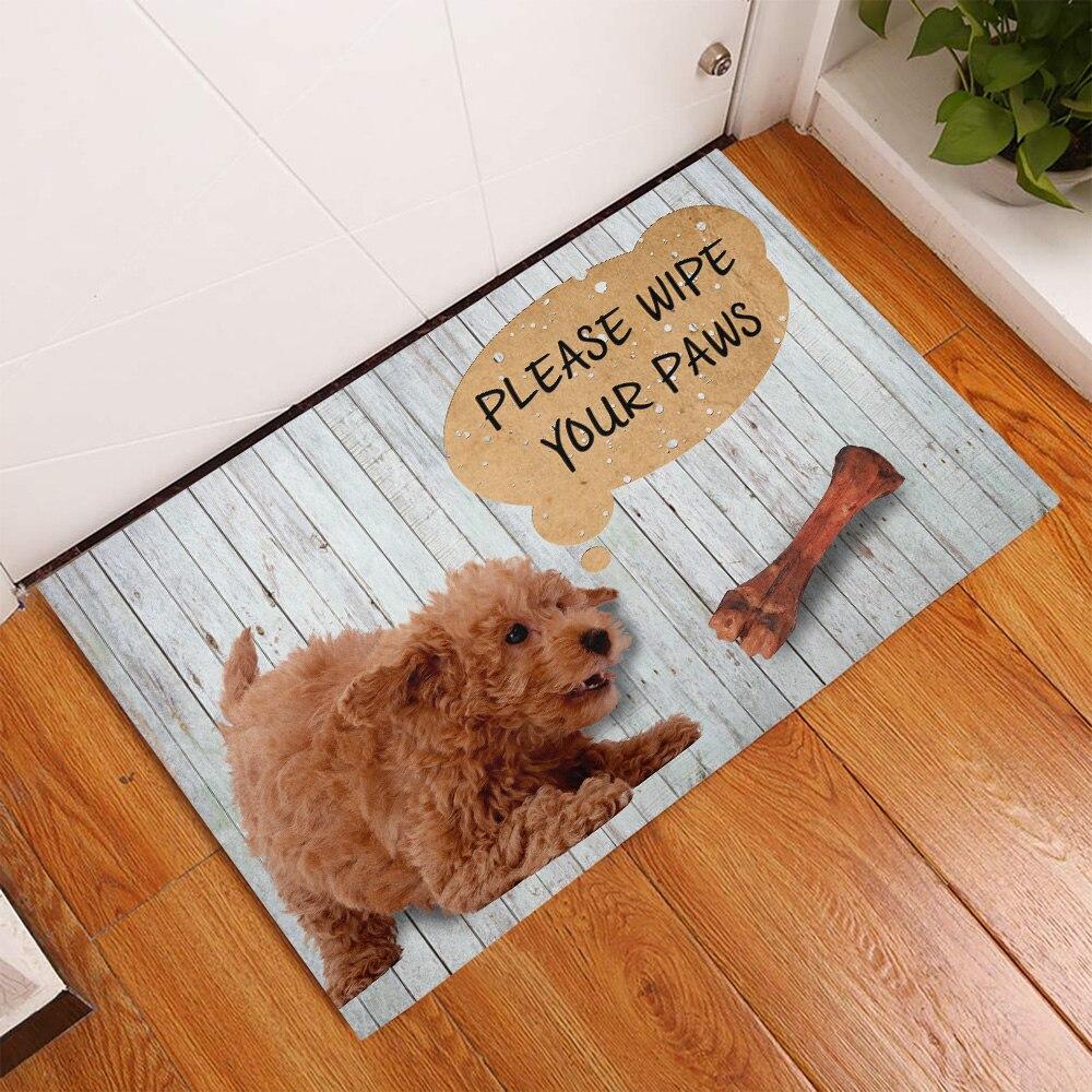 Buy Pet Dog Poodle Doormat Decor 3D Print Animal Absorbent Doormat ...