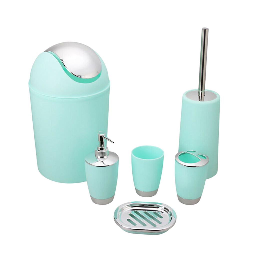 Buy 6 Pcs Plastic Bathroom Accessory Set Luxury Bath Brush Hoder Hand ...