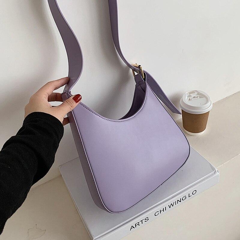 Buy Cute Solid Color Small Underarm Bag High -Quality Pu Leather ...