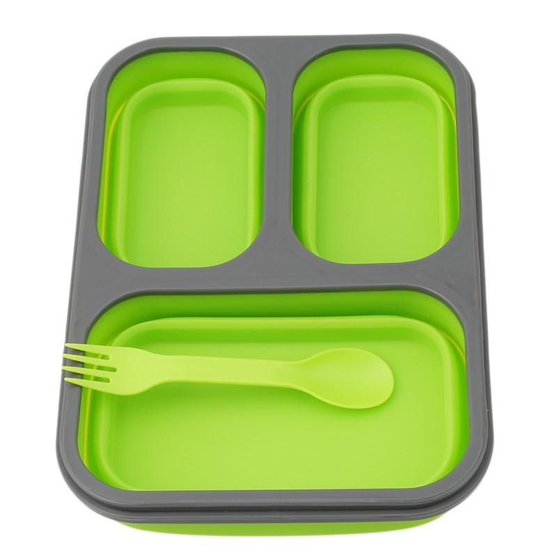 Buy Solid Color Lunch Box Folding Lunch Box Health Heating Tableware ...