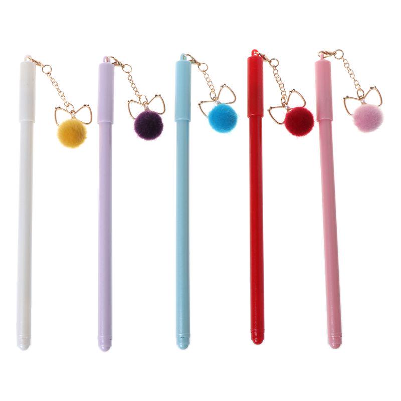 Gel Pen 0.5mm Kawaii Bow Ball Pendant Neutral Pens For School Girls ...